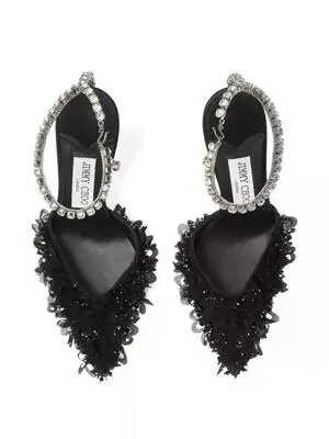 JIMMY CHOO Saeda 100 Pumps With Crystal Embellishments