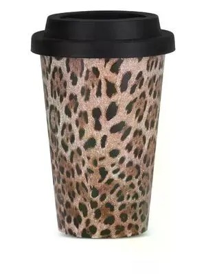 Dolce & Gabbana Leopard-print Ceramic Travel Mug - Brown