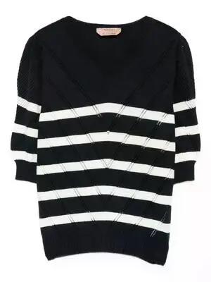 TWINSET Striped V-neck Top