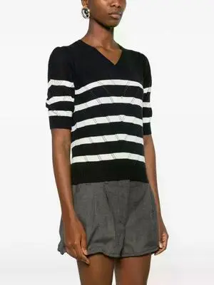 TWINSET Striped V-neck Top