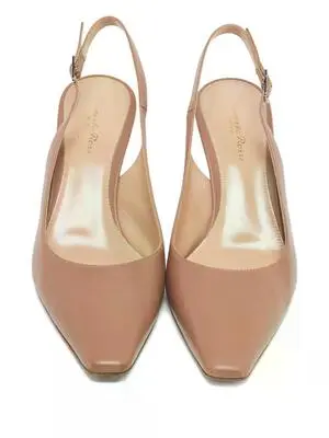 GIANVITO ROSSI Leather Pointed-toe Slingback Pumps