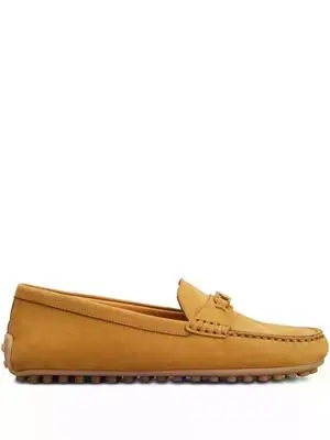 TOD'S T-buckle Topstitched Loafers - Brown