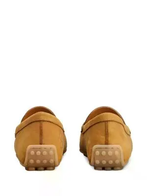 TOD'S T-buckle Topstitched Loafers - Brown