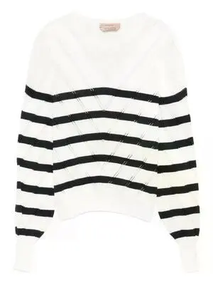 TWINSET Striped Sweater - White