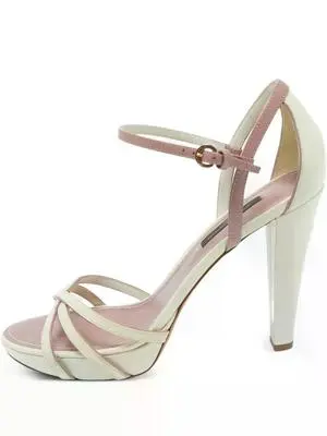 LOUIS VUITTON Ankle-strap Heeled Sandals - White