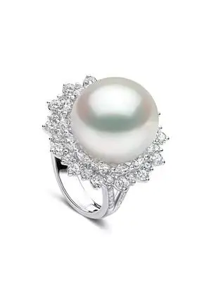 Yoko London Duchess Diamond And Pearl Ring - Silver