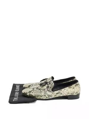 GIUSEPPE ZANOTTI Embossed Tassel Leather Slippers