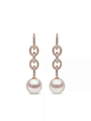Yoko London Jazz Diamond And Pearl Earrings - Pink