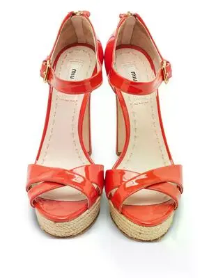 Miu Miu Platform Cross-strap Heeled Sandals