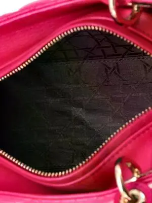 Dior Lady Bag Cannage Quilt Lambskin Medium Satchel - Pink