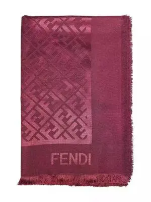 Fendi Jacquard Fringed Scarf - Red