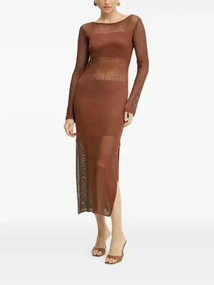 FRACOMINA Long-sleeve Knitted Dress - Brown