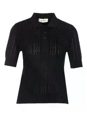LISA YANG Button Collar Polo Top