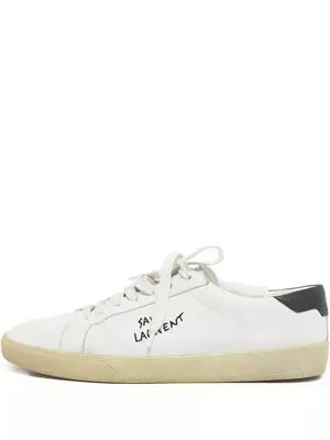 Saint Laurent Leather Sneakers - White