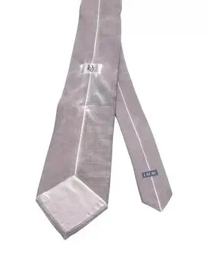 Dior 2010s Logo-detail Silk Tie - Grey