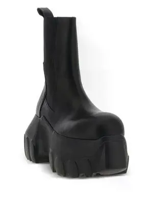 Rick Owens Elastic-detail Leather Ankle Boots - Black