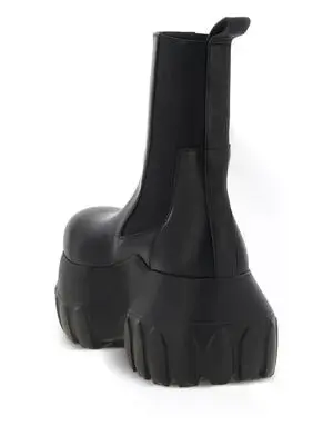 Rick Owens Elastic-detail Leather Ankle Boots - Black