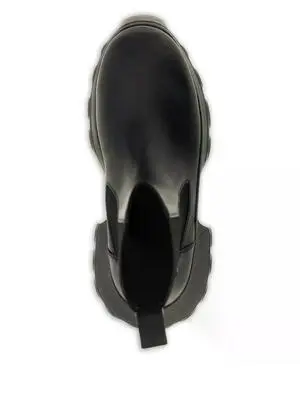 Rick Owens Elastic-detail Leather Ankle Boots - Black