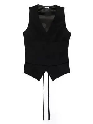 Alexander McQueen Tie Waist Sleeveless Vest - Black