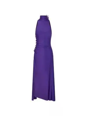 Rabanne Draped Snap-fastening Midi Dress - Purple