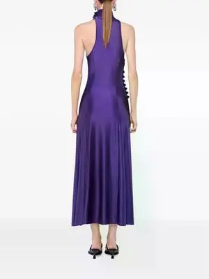 Rabanne Draped Snap-fastening Midi Dress - Purple