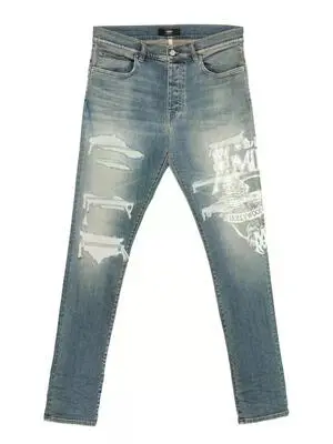 Amiri Ripped Print Jeans - Blue