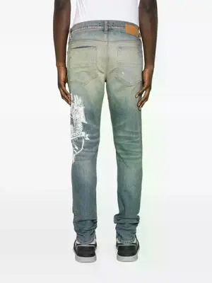 Amiri Ripped Print Jeans - Blue