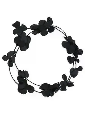 MARIA CALDERARA Beaded Floral Necklace - Black