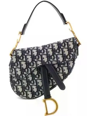 Dior Saddle Handbag Oblique Canvas Mini Shoulder Bag - Blue
