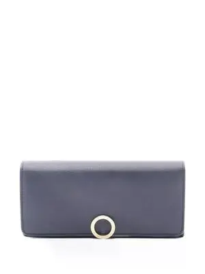 BVLGARI 2020s Large Bi-fold Leather Wallet - Blue