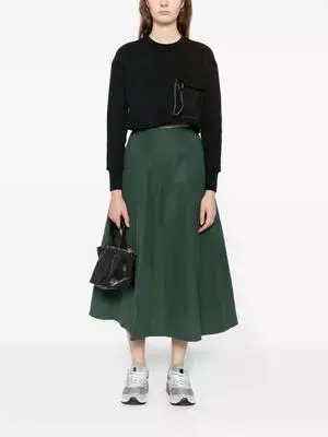 AND WANDER Logo-embroidered Skirt