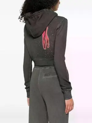 DIESEL® Hoodie With Rhinestone Embellishment