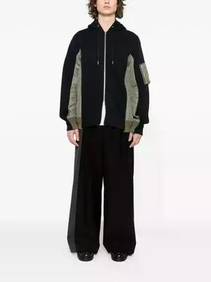 Sacai Drawstring Hood Bomber Jacket - Blue