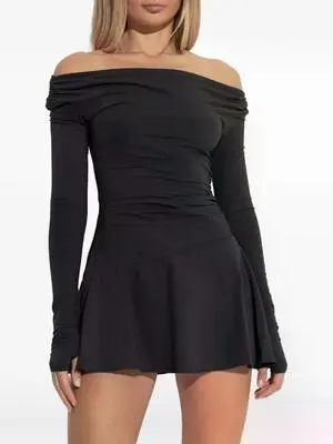 Bond Eye Nixi Long-sleeve Ruched Beachwear - Black