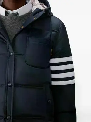 Thom Browne Down Hooded Jacket - Blue