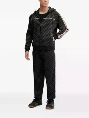 Guess Monogram Pattern Striped Hoodie