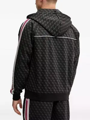 Guess Monogram Pattern Striped Hoodie