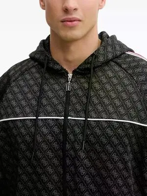 Guess Monogram Pattern Striped Hoodie