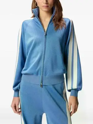 Pinko Striped-sleeve Zip-up Sweatshirt