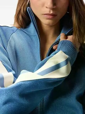 Pinko Striped-sleeve Zip-up Sweatshirt