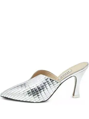 Attico Stiletto Mules - Silver