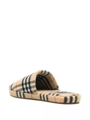 Burberry Check-pattern Slippers - Neutrals