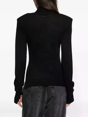 Attico Draped Logo-embroidered Long-sleeved T-shirt