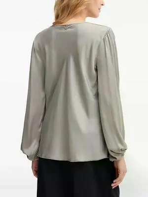 FRACOMINA Cowl Neck Long Sleeve Top - Grey