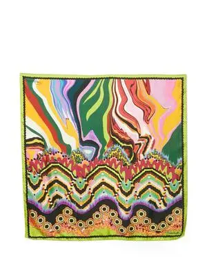 Roberto Cavalli Printed Silk Scarf - Green