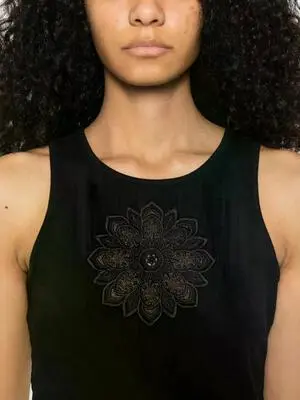 TWINSET Floral Appliqué Tank Top