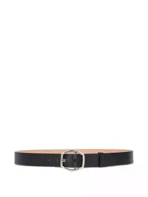 Roberto Cavalli Geometric-buckle Leather Belt - Black