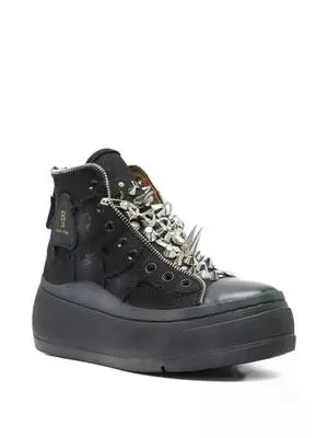 R13 Zip-detail High-top Sneakers