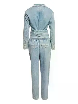 Balmain Denim Belted Jumpsuit