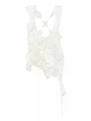 ROISIN PIERCE Floral-embroidered Top - White